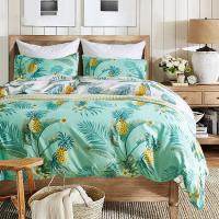 China 300tc Thread Count Nature Colors Floral Design Knitted Cotton Sheet Set for sale