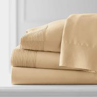 China Minimalist Folded Microfiber Polyester Cotton Hotel Household Four-Piece Bed Linen Set for sale