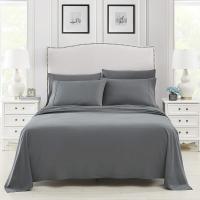 China Bed Sheet Solid Pattern Brushed Microfiber Bamboo Bedding Set 6pcs for Bedroom for sale