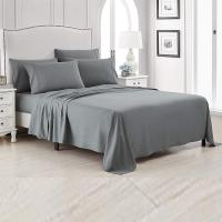 China Bed Sheet Solid Pattern Brushed Microfiber Bamboo Bedding Set 6pcs for Bedroom for sale