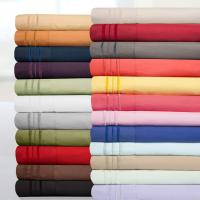 China 80gsm Microfiber Three Lines Embroidery Bed Sheet Set 4pcs for Bedroom for sale