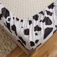 China Full Size Cow Sheet Set 4PCS 1800 Thread Count Black White Cow Sheets with Deep Pockets for sale