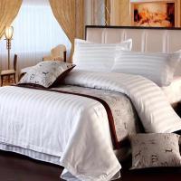 China Comfortable Polyester Brushed Hotel Bedding Sheet and Quilt Set Customized Size for sale
