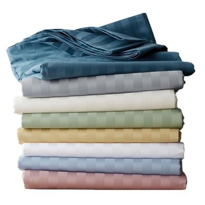 China Simple Style Full Polyester Striped Four-piece Set for Household Fabric Count 40 for sale