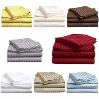 China Simple Style Full Polyester Striped Four-piece Set for Household Fabric Count 40 for sale