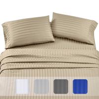 China Simple Style Full Polyester Striped Four-piece Set for Household Fabric Count 40 for sale