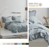 China 100TC Washed French Linen Duvet Cover Set Sustainable Anti Bacteria for sale