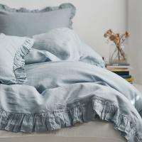 China 100TC Washed French Linen Duvet Cover Set Sustainable Anti Bacteria for sale