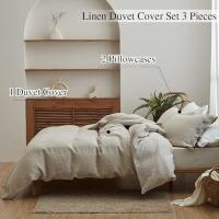 China Solid Color 100% Linen Duvet Cover Set 3pcs Customizable Design for sale