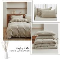 China Solid Color 100% Linen Duvet Cover Set 3pcs Customizable Design for sale