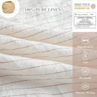 China 100% Pure Linen Duvet Cover Set 3Pcs Striped Washed Natural Flax Bedding Set for sale