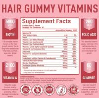 China Private Label Biotin Enriched Hair Gummy Bears Vitamin Supplement with 60pcs per Bottle for Hair Skin and Nail Growth for sale