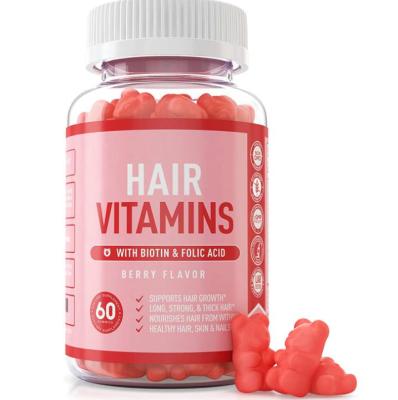 China Private Label Vitamin Hair Regrowth Gummies With Biotin Supplement 50pcs/Bottle for sale