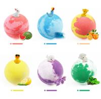 China Colorful Fruity Flavor Bath Bomb with Skin Friendly Formula for SPA OEM Private Label for sale