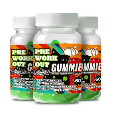 China Private Label Pre Workout Energy Gummies Melatonin Enhancement For Men for sale