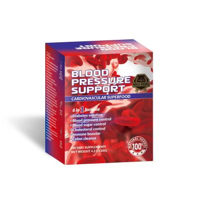 China 6-in-1 Premium Herbal Extract Wellness Formula Sugar Free Blood Pressure Balance Supplement with FDA/HALAL/GMP/NSF/ISO Certification for sale