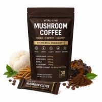 China High Potency Mushroom Coffee Blend Focus Products With 1000mg Lion'S Mane 100mg L-Theanine for sale