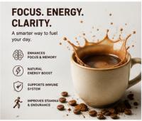 China High Potency Mushroom Coffee Blend Focus Products With 1000mg Lion'S Mane 100mg L-Theanine for sale