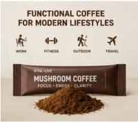 China High Potency Mushroom Coffee Blend Focus Products With 1000mg Lion'S Mane 100mg L-Theanine for sale
