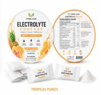 China Tropical Punch Flavor Electrolyte Powder Pouch with Magnesium Potassium B6 B12 C Vitamin for sale
