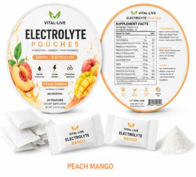China Naturally Sweetened Energy Pouches Peach Mango Flavor Electrolyte Powder Pouch for sale