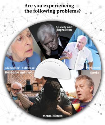 China Neurofeedback Photobiomodulation Red Light Infra Red Helmet 810nm For Parkinsons for sale
