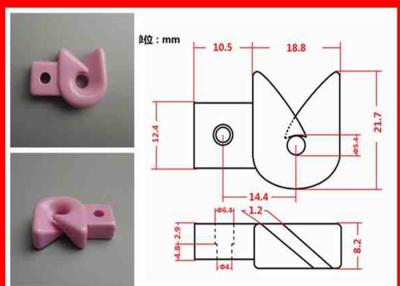 China Abrasive High Wearing Technical Alumina Textile Ceramic Guide Red / White for sale