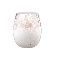 China 460ML Hand Blown Glass Candle Jar For For Home Decoration Wedding Artisan Leopard Printing Spotted Colored for sale