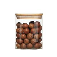 China Clear Glass Food Canisters with Bamboo Lid|Airtight Storage|Wholesale Bulk|Food Grade|Custom Logo for sale