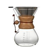 China Commercial-Grade Custom 400ml Glass Coffee Dripper | SS Filter + Wooden Handle | Ideal for Cafes,Catering for sale