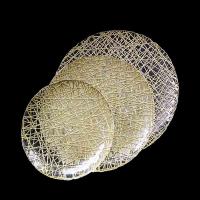 China Wholesale Custom Gold Glass Charger Plates|FDA Approved Eco-Friendly|Bulk Orders for Hotels&Restaurants for sale