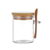China Commercial-Grade Glass Jars with Spoon|B2B Bulk Order|Airtight Bamboo Lids Containers|Custom Branding for sale