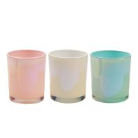China Commercial Electroplated Glass Candle Jars for sale