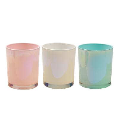 China Commercial Electroplated Glass Candle Jars for sale