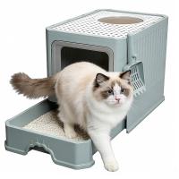 China Top Entry Cat Litter Box, Foldable Enclosed Drawer, Anti-Tracking, B2B Bulk OEM Odor Control for sale