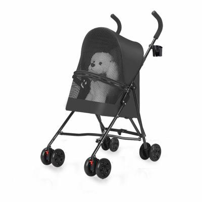 China Foldable Travel Pet Stroller Lightweight Durable Safe Cat Dog Pushchair with Breathable Mesh for sale