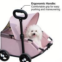 China Wholesale Foldable Pet Stroller, OEM ODM 4-Wheel Pet Trolley with Mesh Ventilation for Small Pets for sale