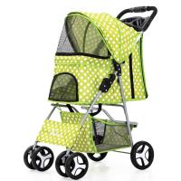 China Quick Fold Pet Stroller Large Capacity Anti Escape Easy Clea Portable Pet Travel Cart Bulk Custom Logo for sale