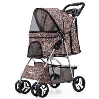 China Quick Fold Pet Stroller Large Capacity Anti Escape Easy Clea Portable Pet Travel Cart Bulk Custom Logo for sale