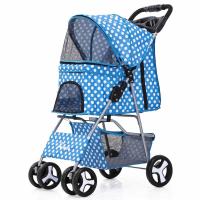 China Quick Fold Pet Stroller Large Capacity Anti Escape Easy Clea Portable Pet Travel Cart Bulk Custom Logo for sale