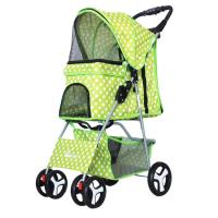 China Quick Fold Pet Stroller Large Capacity Anti Escape Easy Clea Portable Pet Travel Cart Bulk Custom Logo for sale