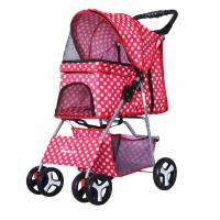 China Quick Fold Pet Stroller Large Capacity Anti Escape Easy Clea Portable Pet Travel Cart Bulk Custom Logo for sale