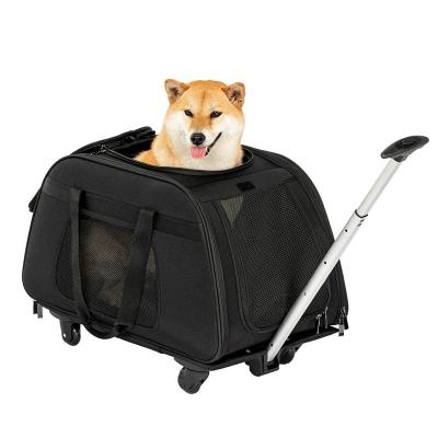 China B2B Wholesale Foldable Pet Stroller–Lightweight Wheeled Travel Carrier with Breathable Mesh for Pets for sale