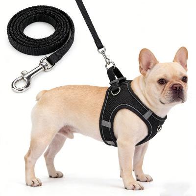 China Custom Logo Dog Harness Set, Adjustable Reflective Pet Vest Wholesale Bulk Goods for Small Medium Dogs for sale