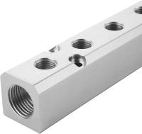 China Customized 4 Port Manifold Block CNC Machined Aluminum Hard Anodized Silver ISO13485 AS9100 Certified for sale