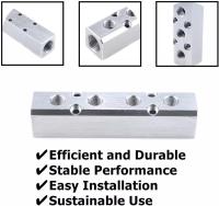 China Customized 4 Port Manifold Block CNC Machined Aluminum Hard Anodized Silver ISO13485 AS9100 Certified for sale