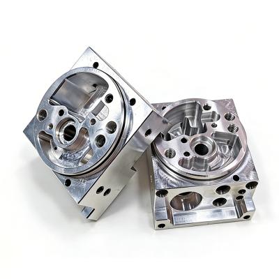 China 6061 Custom Machined Aluminum Parts 9 Axis 5 Linkage Turn Milling Valve Block for sale
