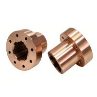 China Machined CNC Turning Parts Copper Spline Flange Bushing Precision Drive Transmission Sleeve for sale