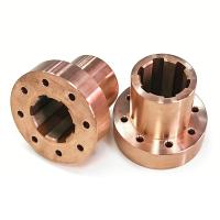 China Machined CNC Turning Parts Copper Spline Flange Bushing Precision Drive Transmission Sleeve for sale