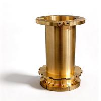China High Precision CNC Copper Parts Alloy Brass CNC Machined Flange Sleeve Cylindrical Connector Component for sale